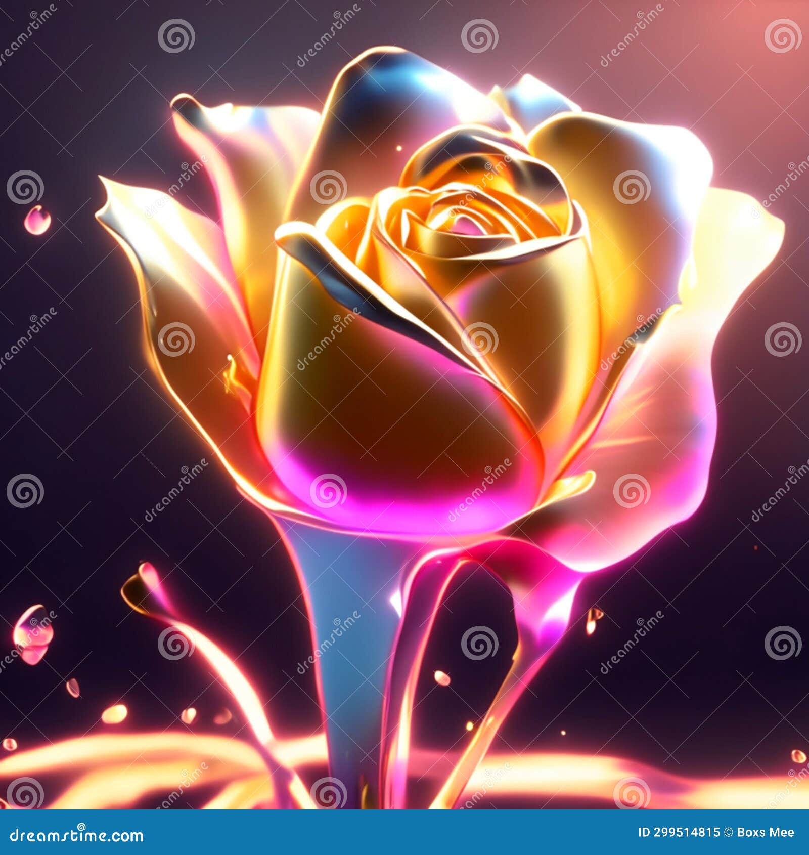 Abstract Background with a Rose. 3d Rendering, 3d Illustration Stock ...
