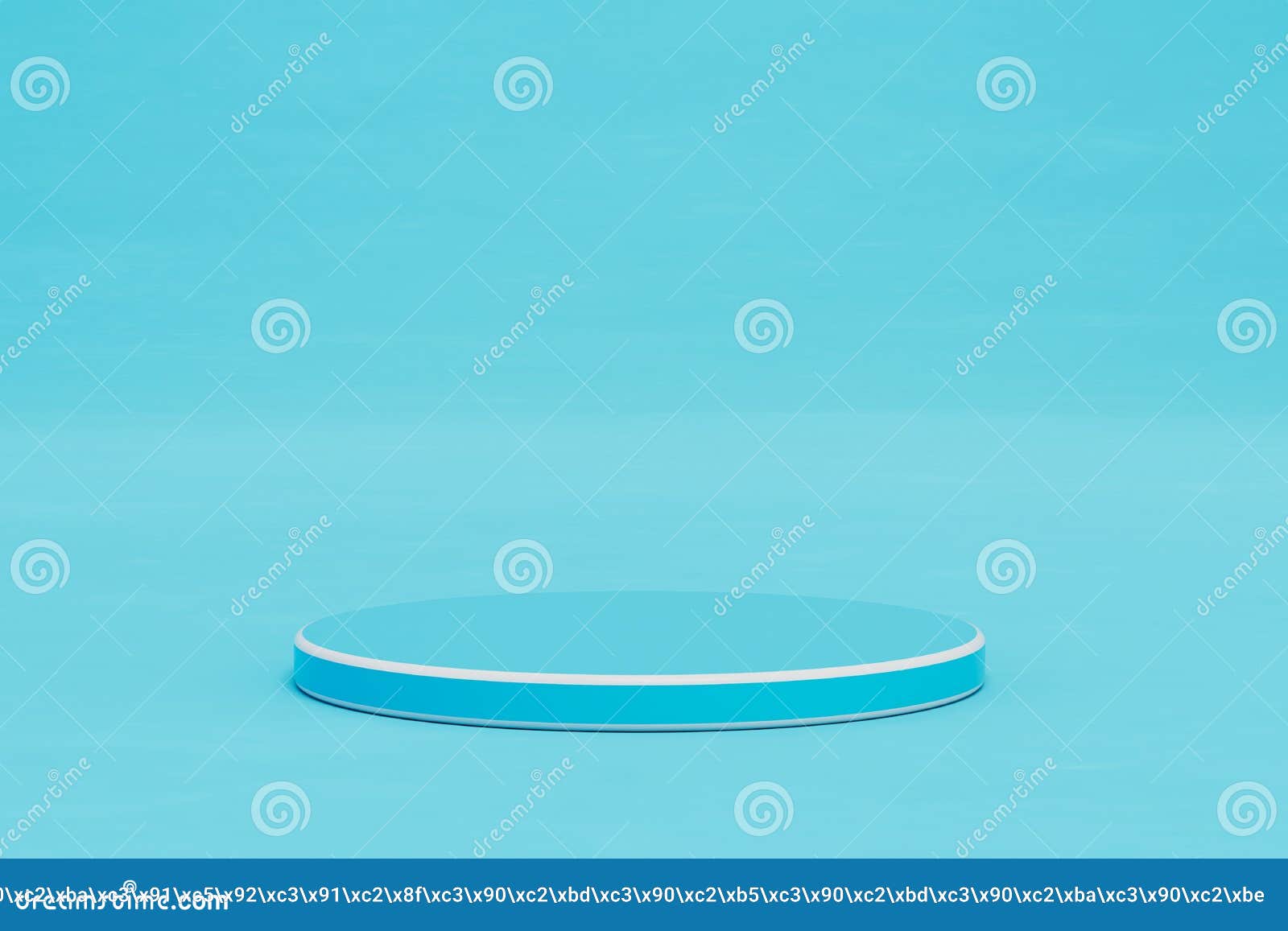 Abstract Background. a Round Blue Podium To Place Products or Text on a ...