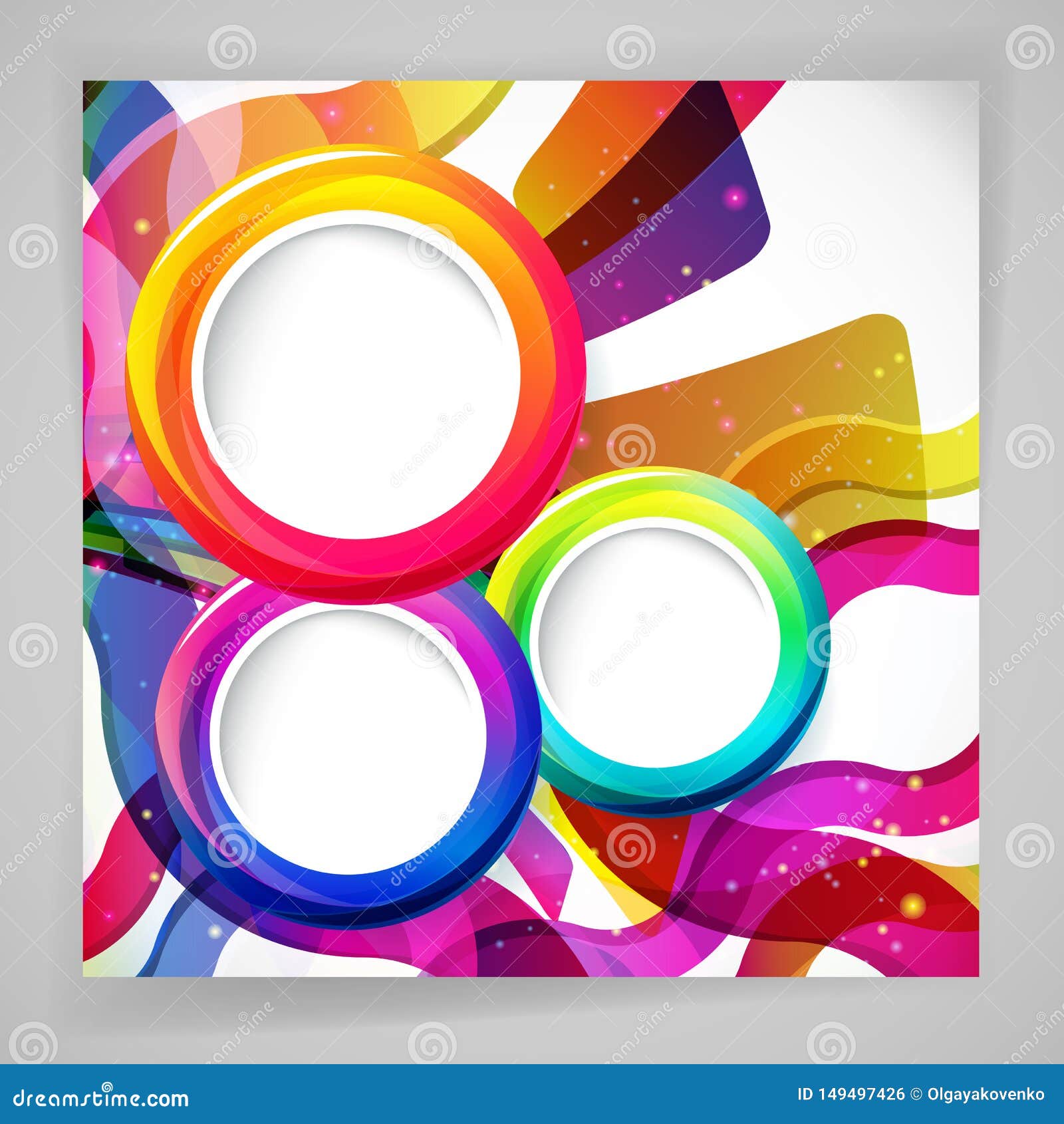 Abstract Background with Round Frames Stock Vector - Illustration of ...