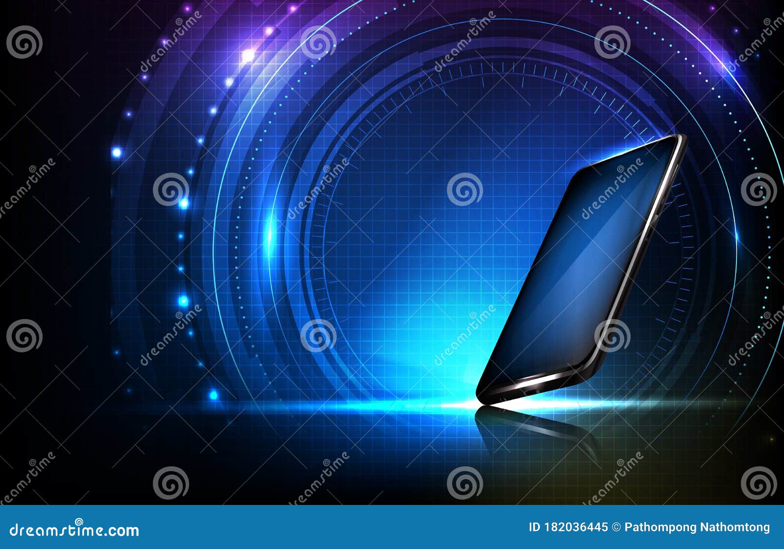 Background of Round Futuristic Technology User Interface Screen Hud and ...