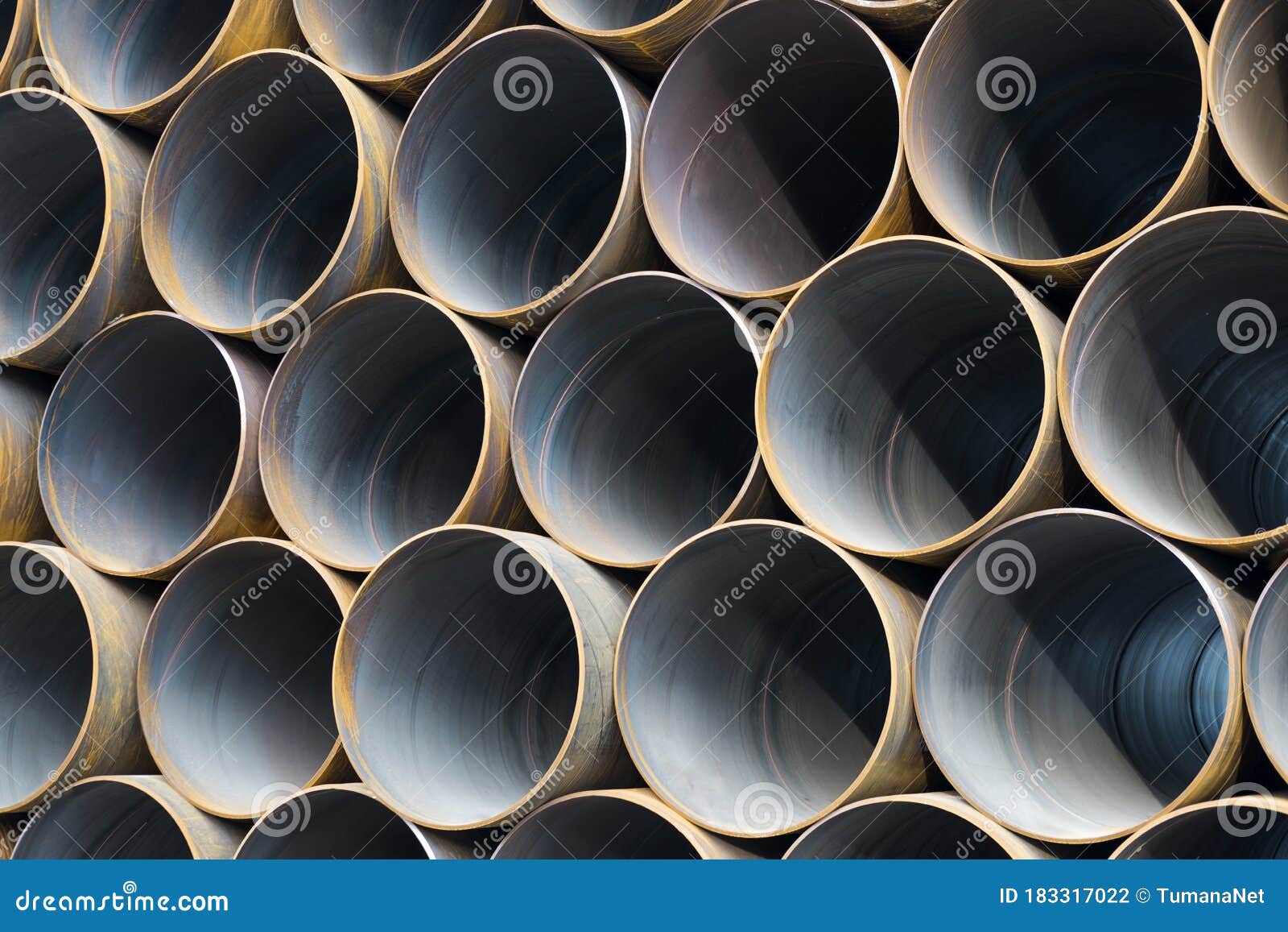 Abstract Background of Round Metal Pipes. Texture Pattern. Stock Photo ...