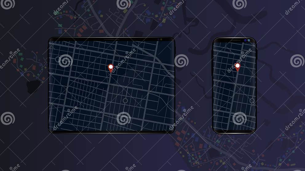 Abstract Background of Route Navigation Location Map with Color ...