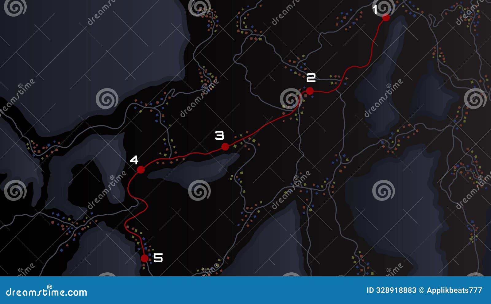 Abstract Background of Route Navigation Racing Track Location Map Stock ...