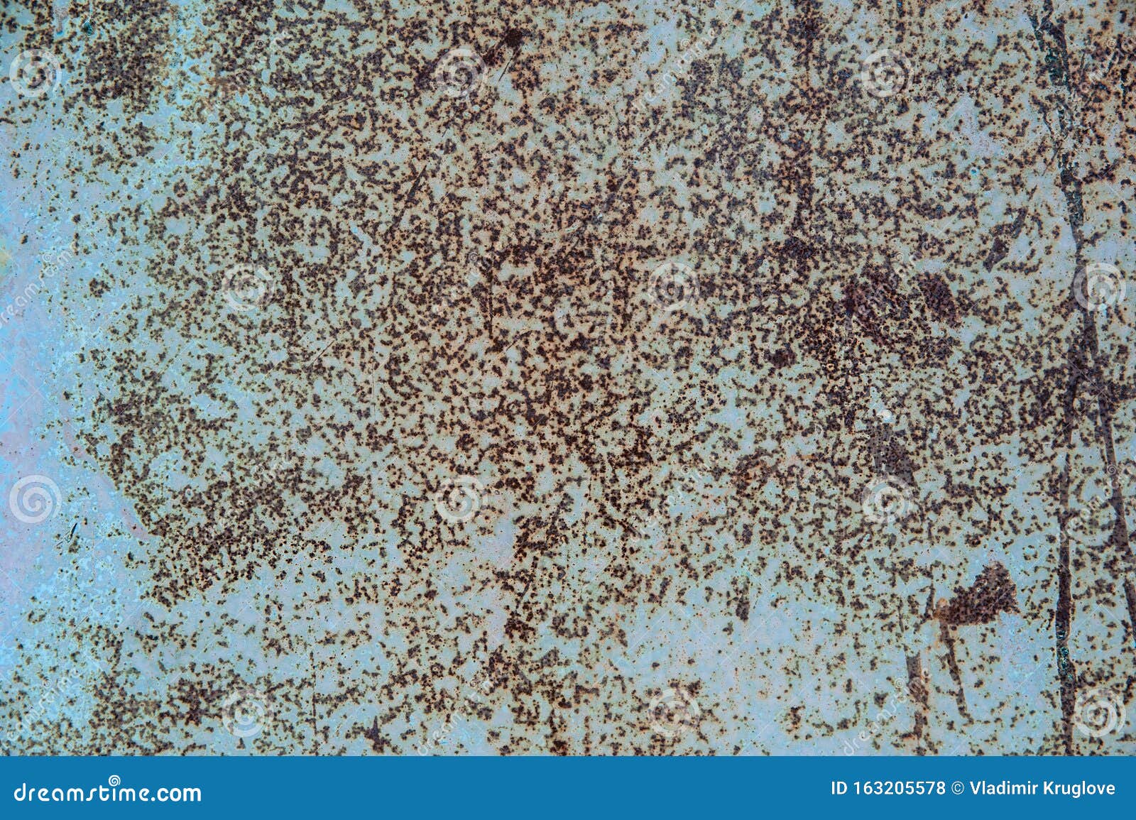 Rust on the Blue Painted Metal Surface. Background, Structure Stock ...