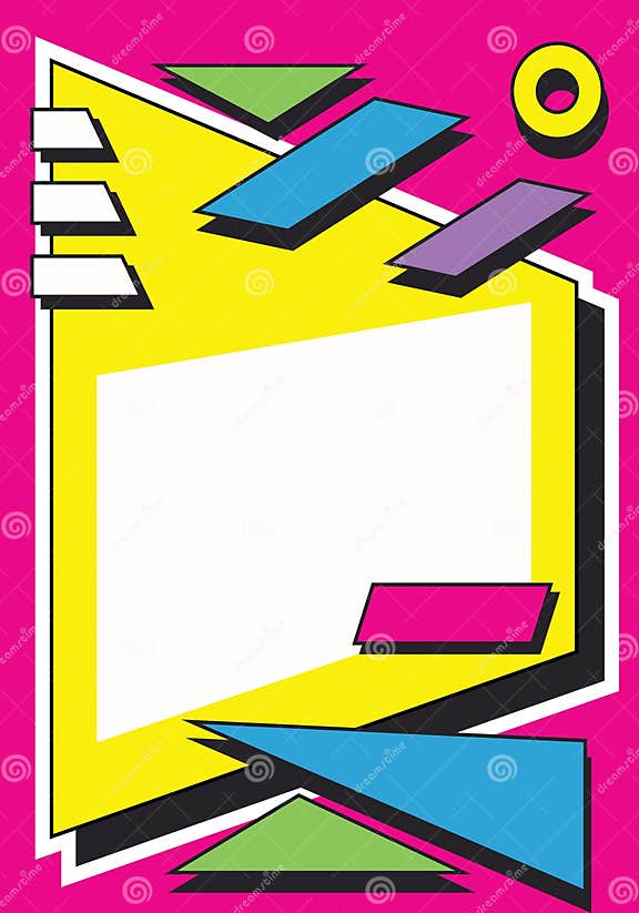 Abstract Background in a 90s Aesthetic. Vector Illustration with Empty ...