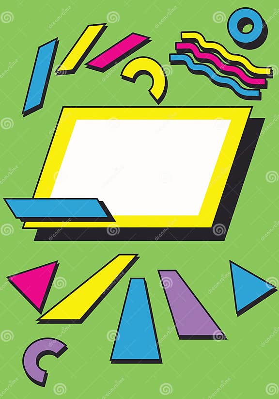 Abstract Background in a 90s Aesthetic. Vector Illustration with Empty ...
