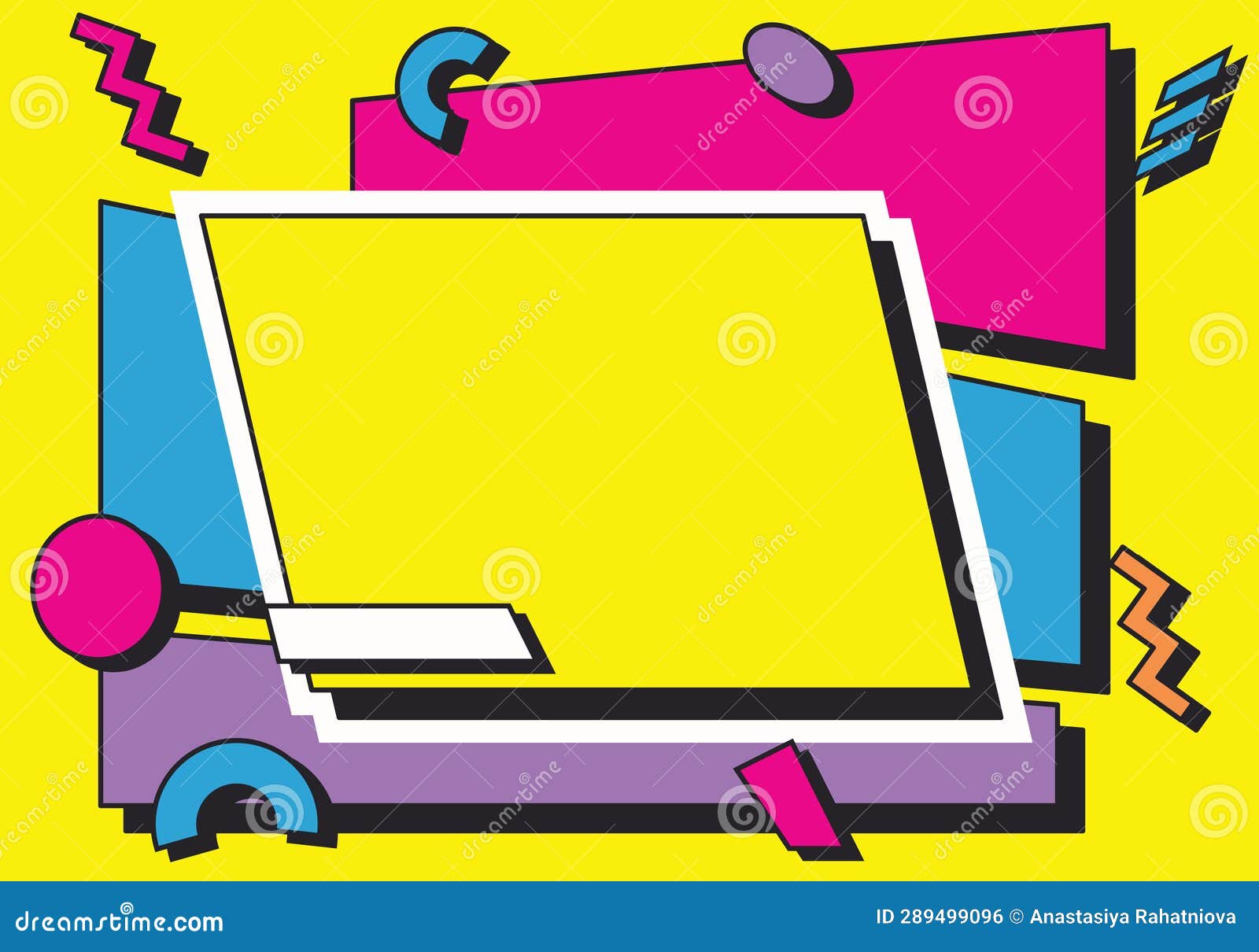 Abstract Background in a 90s Aesthetic. Vector Illustration with Empty ...