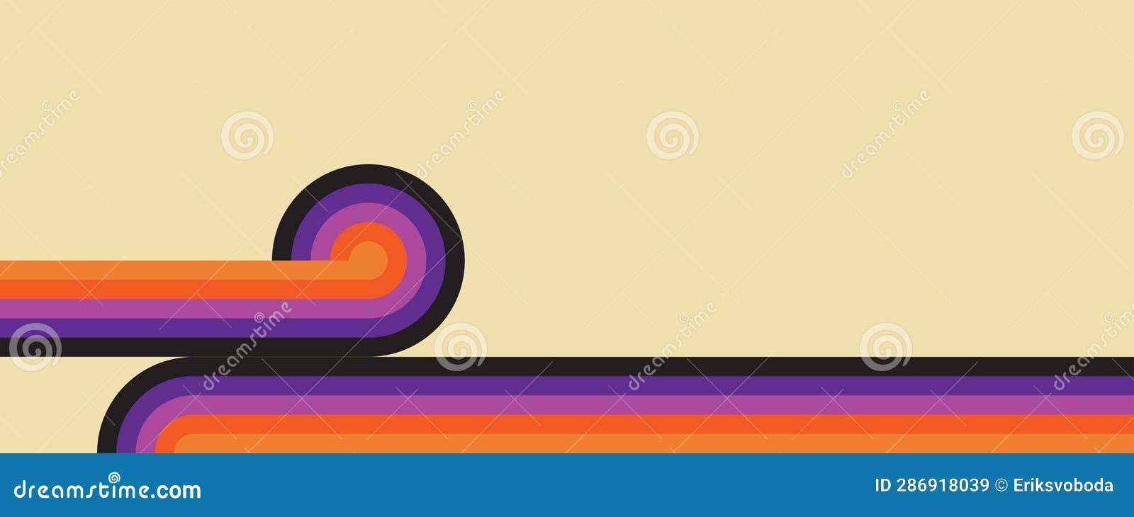 Abstract Background. 70s Style Stripes Background. Vector Template ...