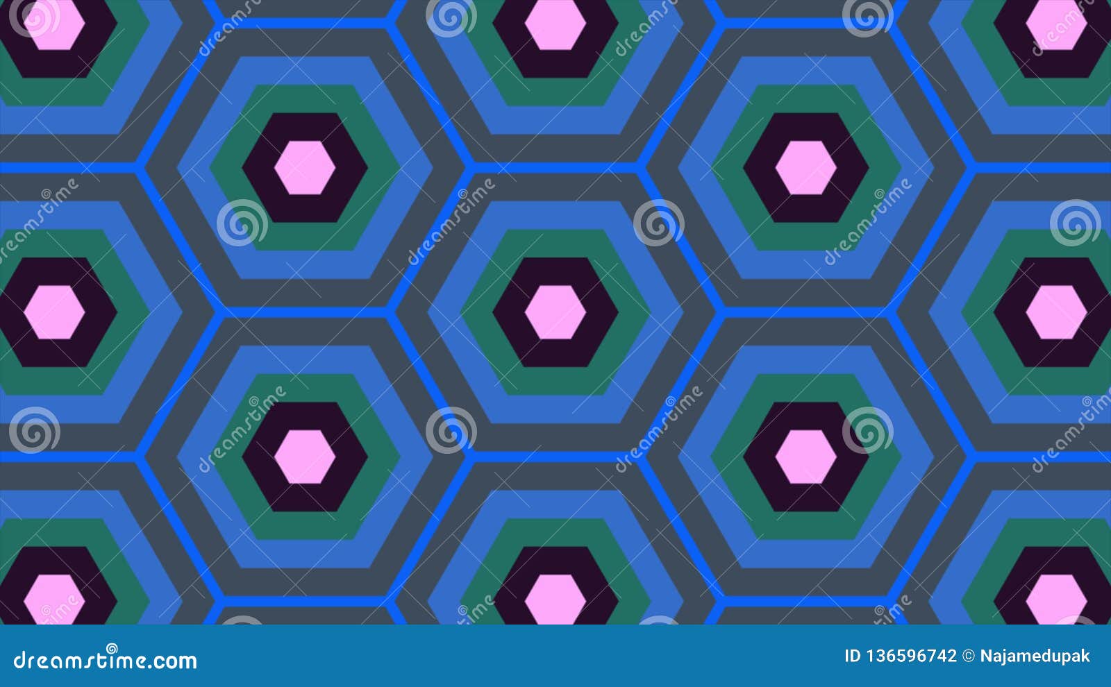 Abstract Background of Same Color Hexagon and Different Surrounding ...