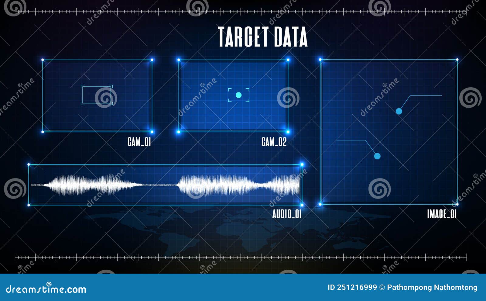 Abstract Background Sci Fi CCTV Security Camera Frame, Hud Ui Stock ...