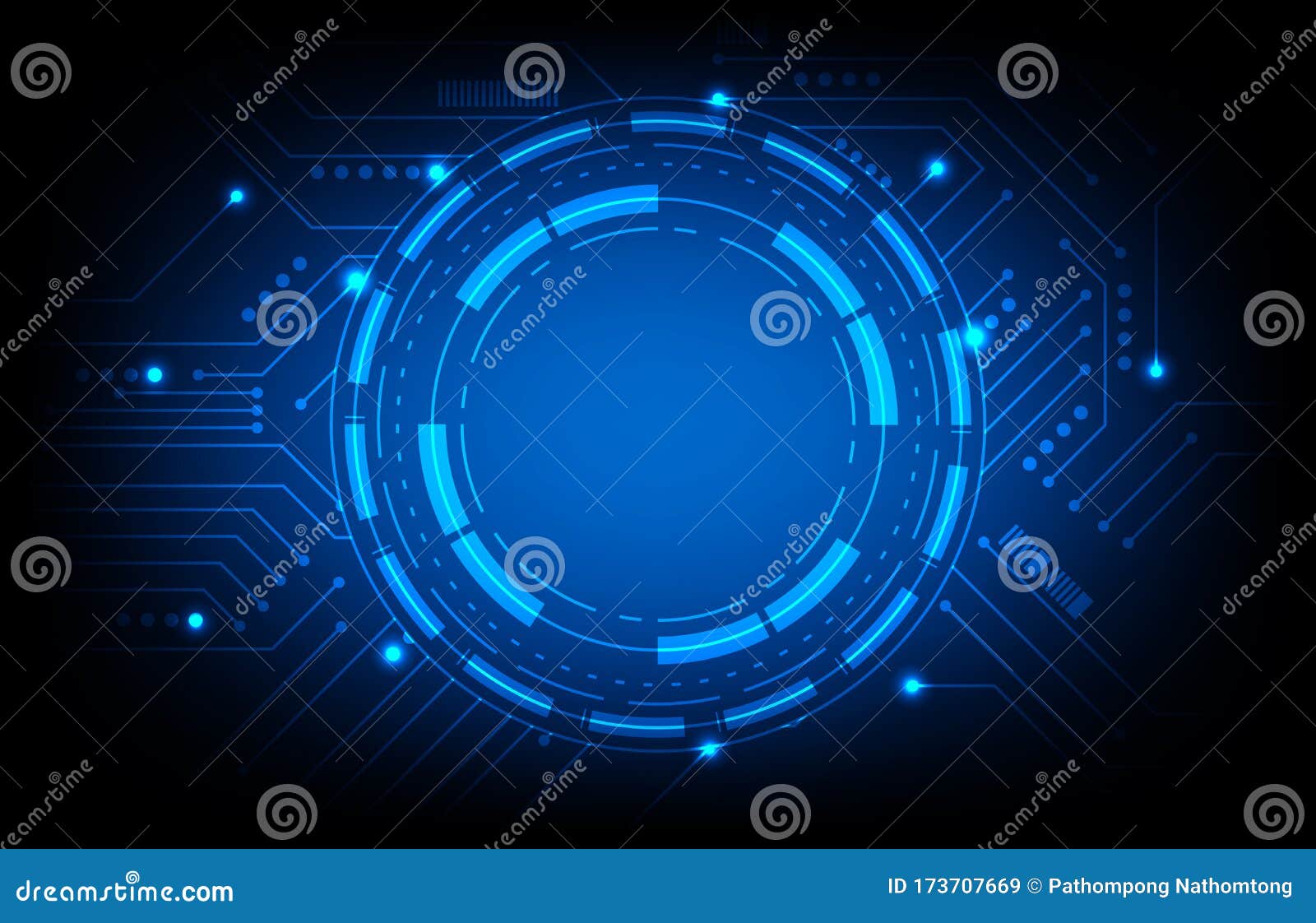 Background of Sci Fi Hud Ui with Blue Printed Circuit Board Stock ...