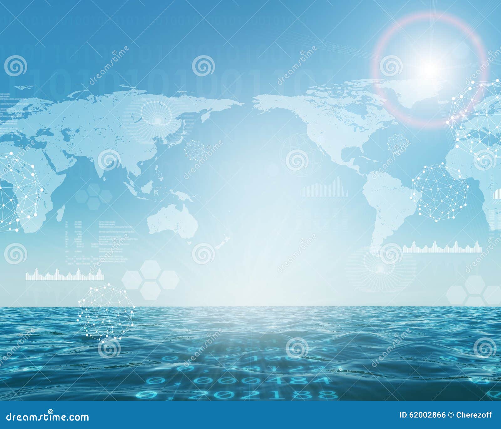 Abstract Background with Sea and Earth Map Stock Photo - Image of water ...