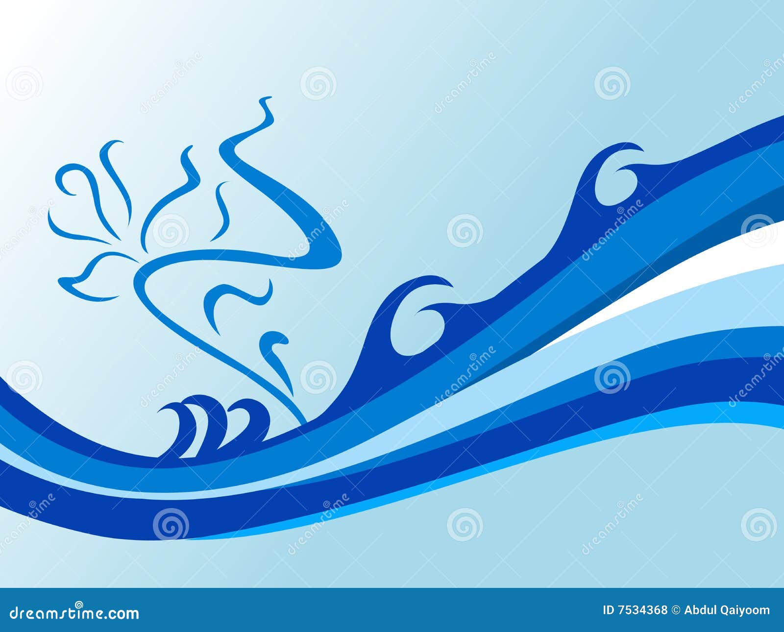 Abstract Background with Sea Waves Stock Illustration - Illustration of ...