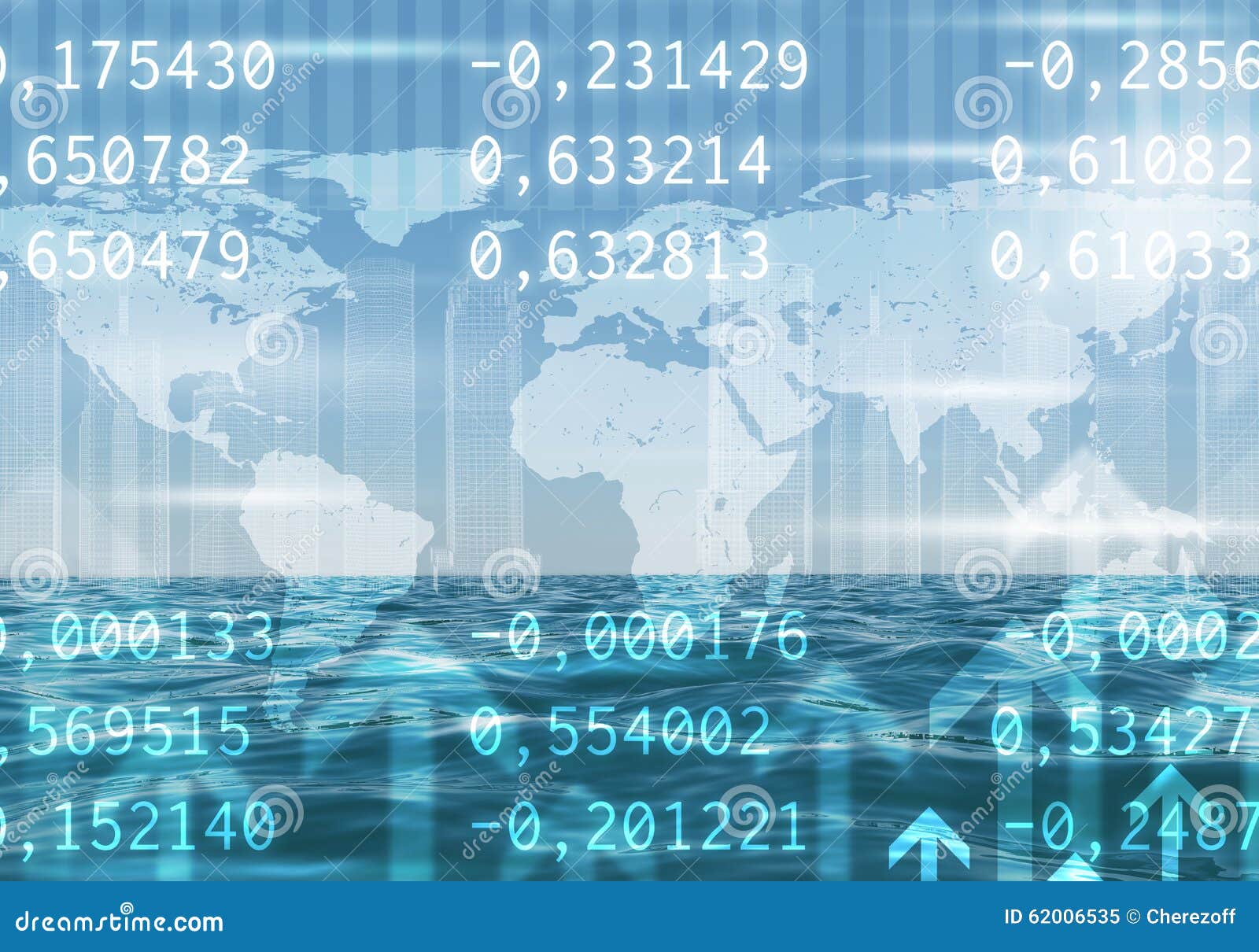 Abstract Background with Sea and World Map Stock Image - Image of ...