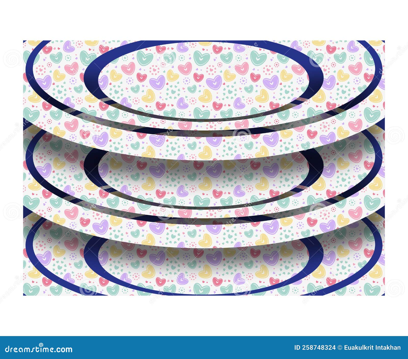 Abstract Background Seamless Pattern Heart Shape in Curved Shape Pastel ...