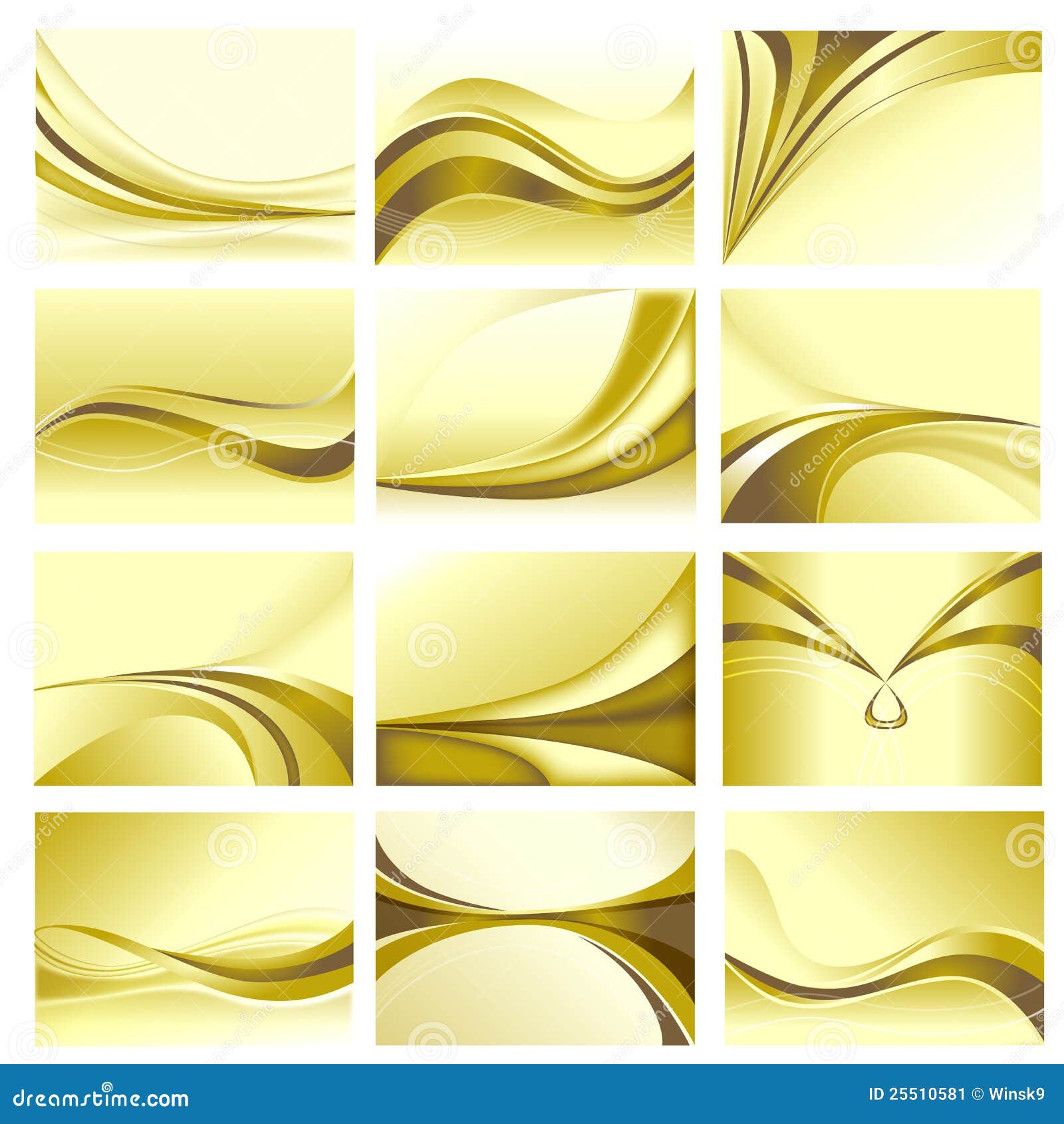 Abstract Background Set Golden Theme Stock Vector - Illustration of ...