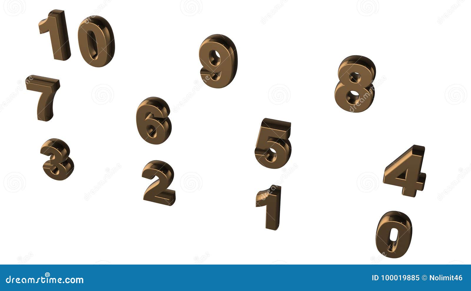 Abstract Background from Set of Three-dimensional Numbers Stock ...