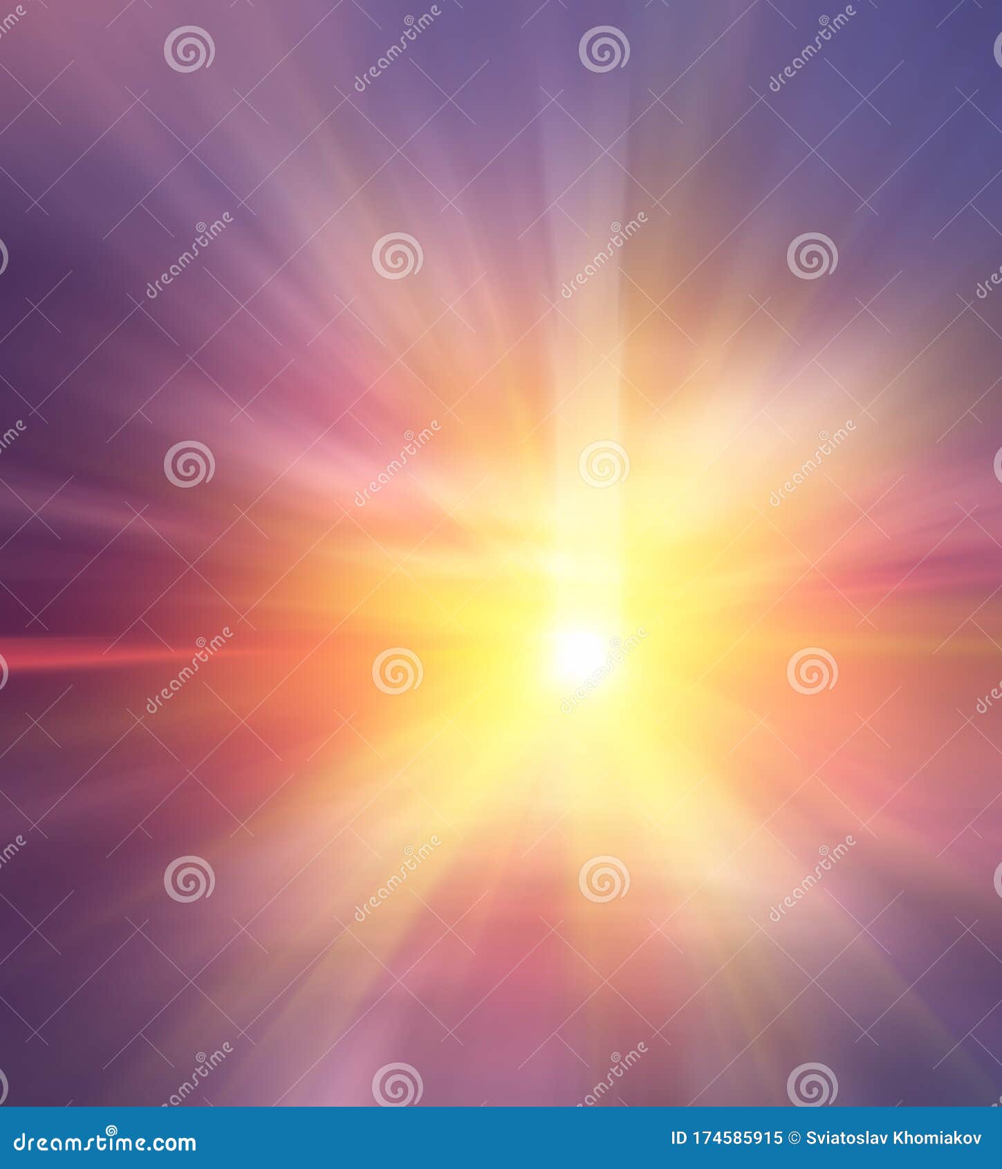 Abstract on the Background of the Setting Sun with Rays, Symbolizing ...