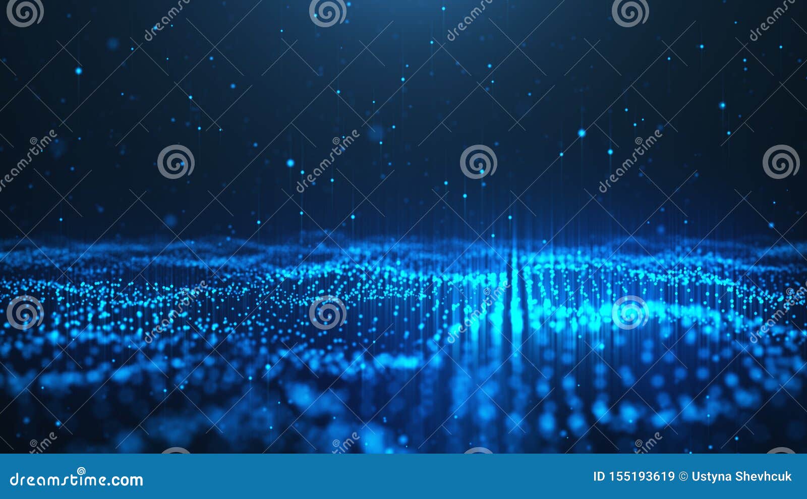 Abstract Background of Shining Particles. Digital Signature with Wave ...