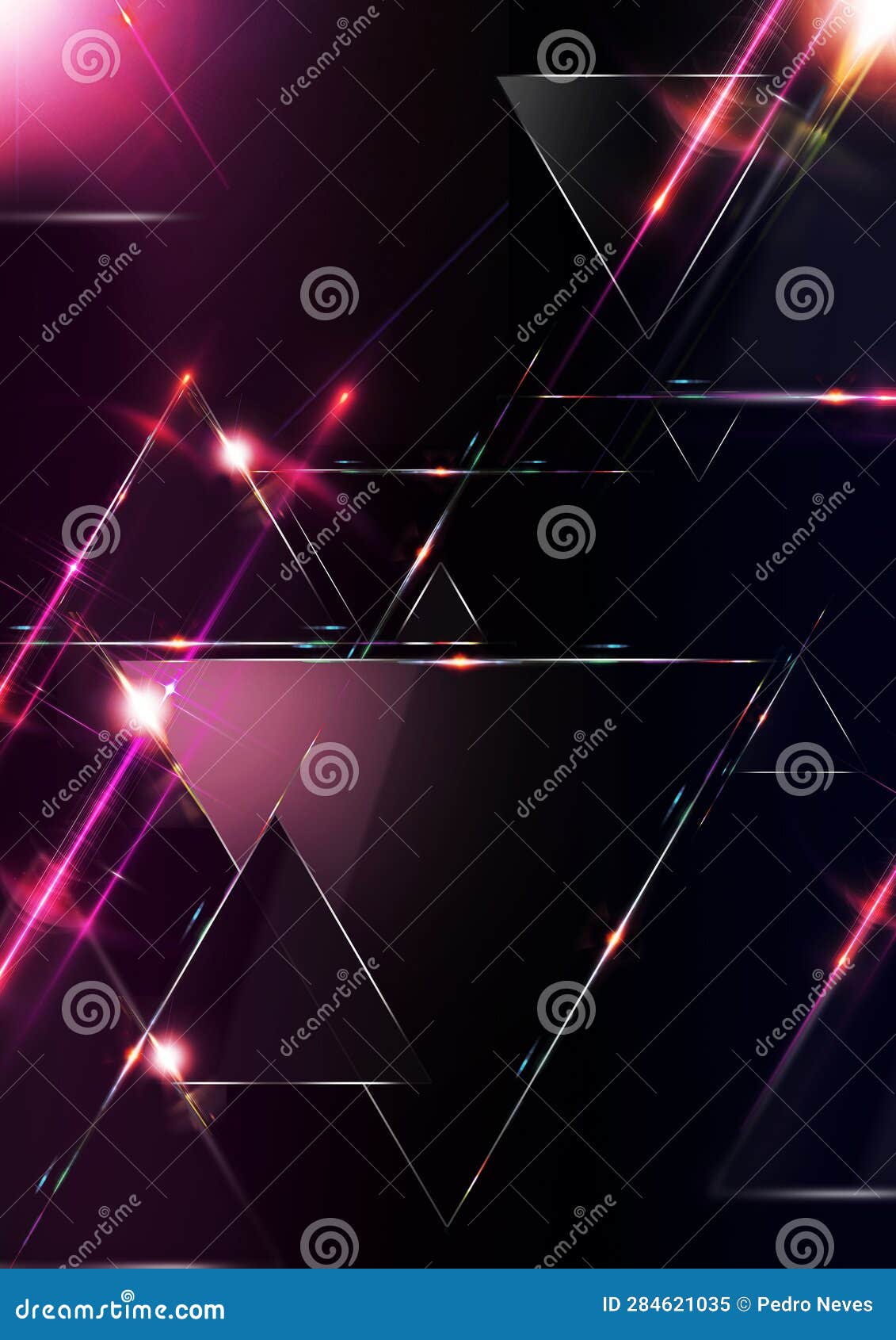 Abstract Background, Shiny Glowing Triangles Stock Illustration ...