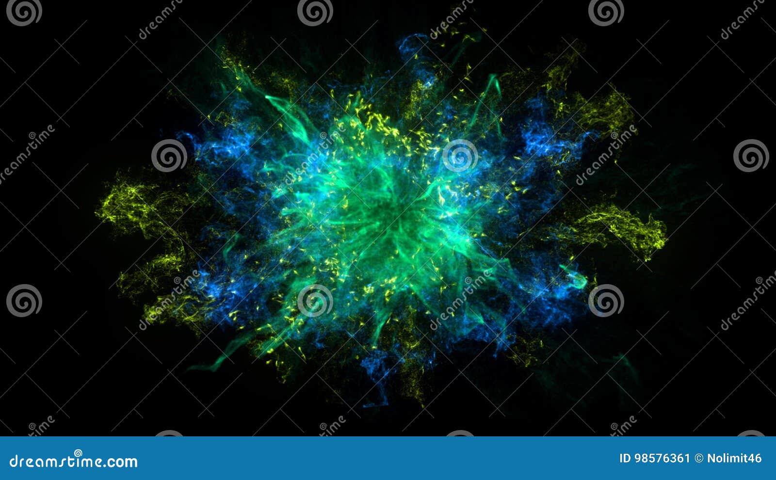 Abstract Background With Shockwave Explosion On Black Backdrop Stock ...