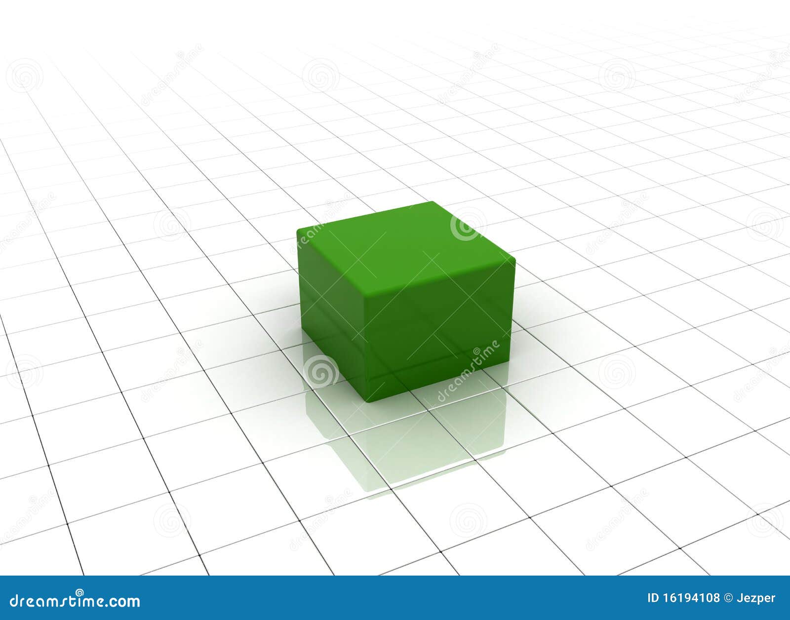 Abstract Background Single Green Cube Stock Illustration - Illustration ...