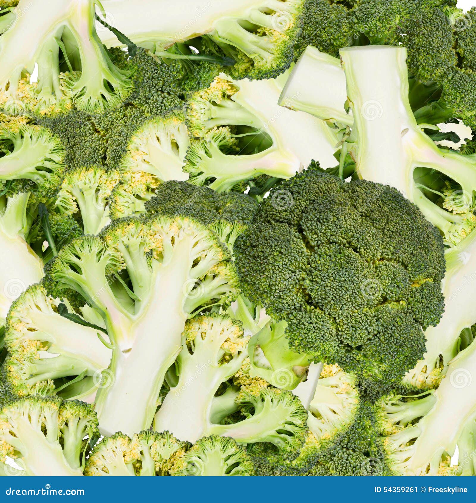 Abstract Background with Slices of Broccoli. Seamless Pattern for ...