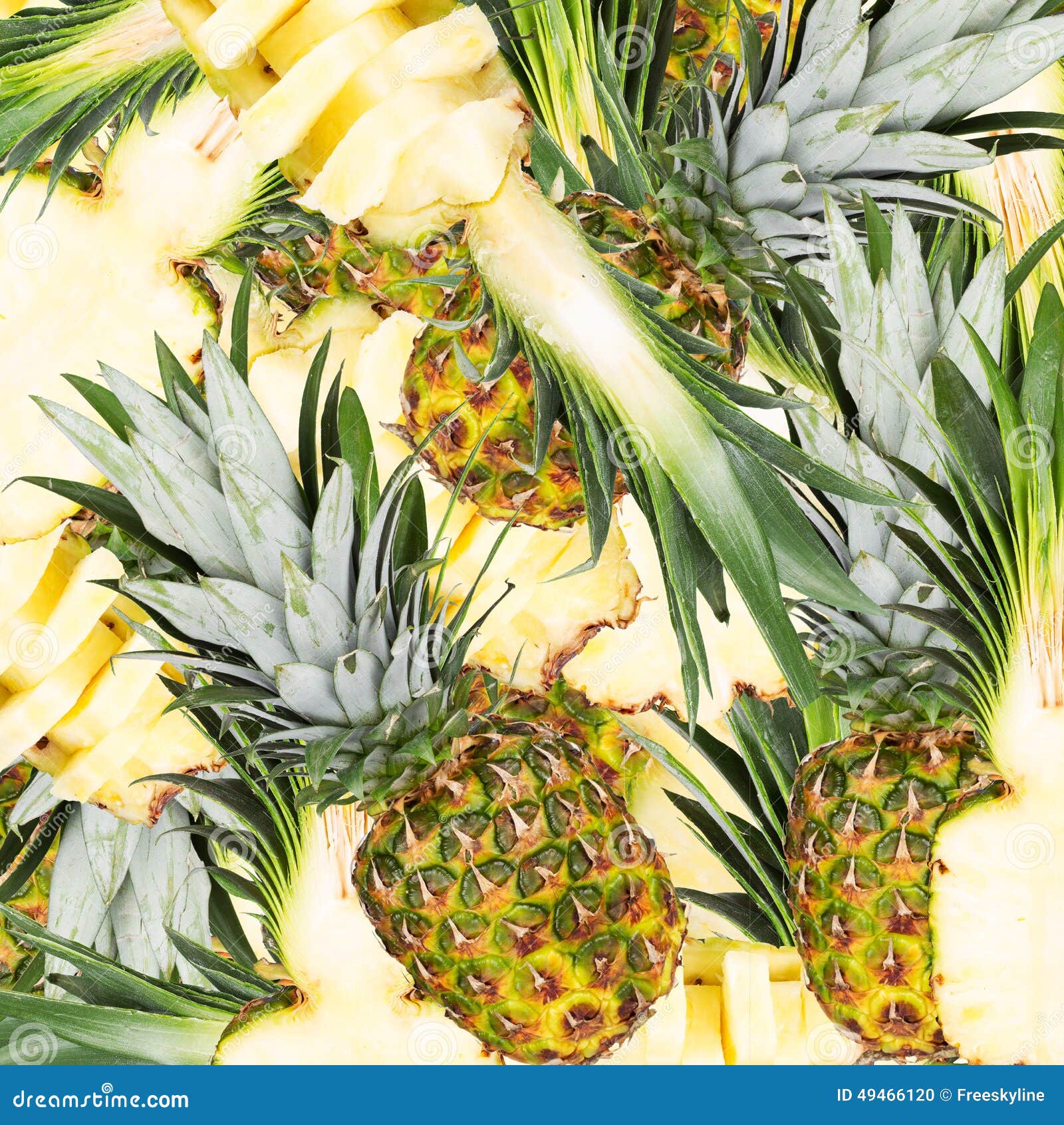 Abstract Background with Slices of Fresh Pineapple. Seamless Pattern ...
