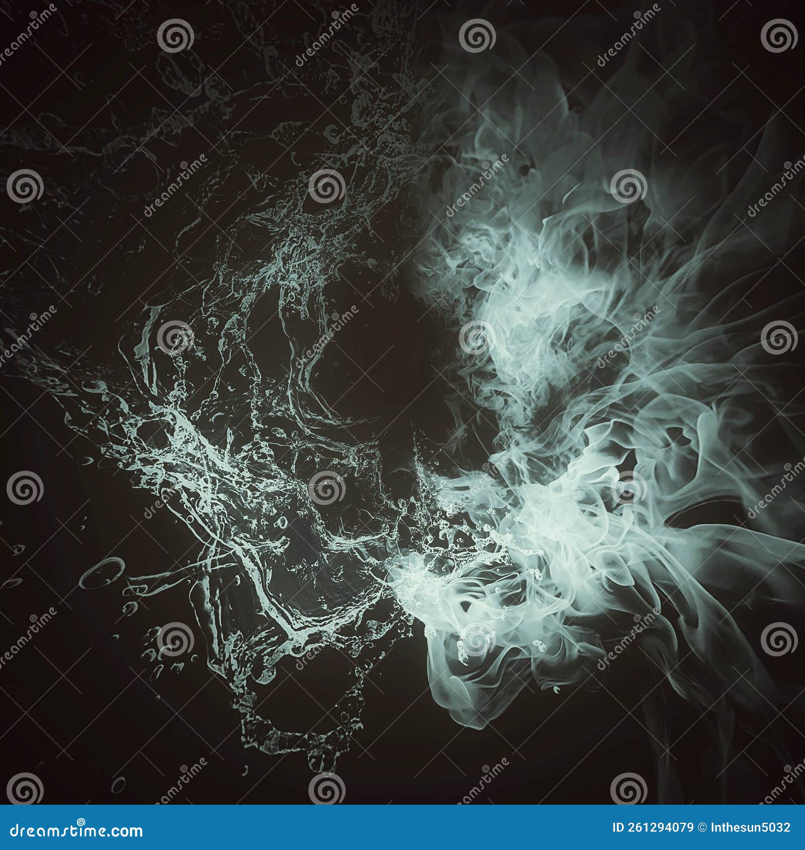 Abstract Background with Smoke and Liquid Splashes Stock Illustration ...