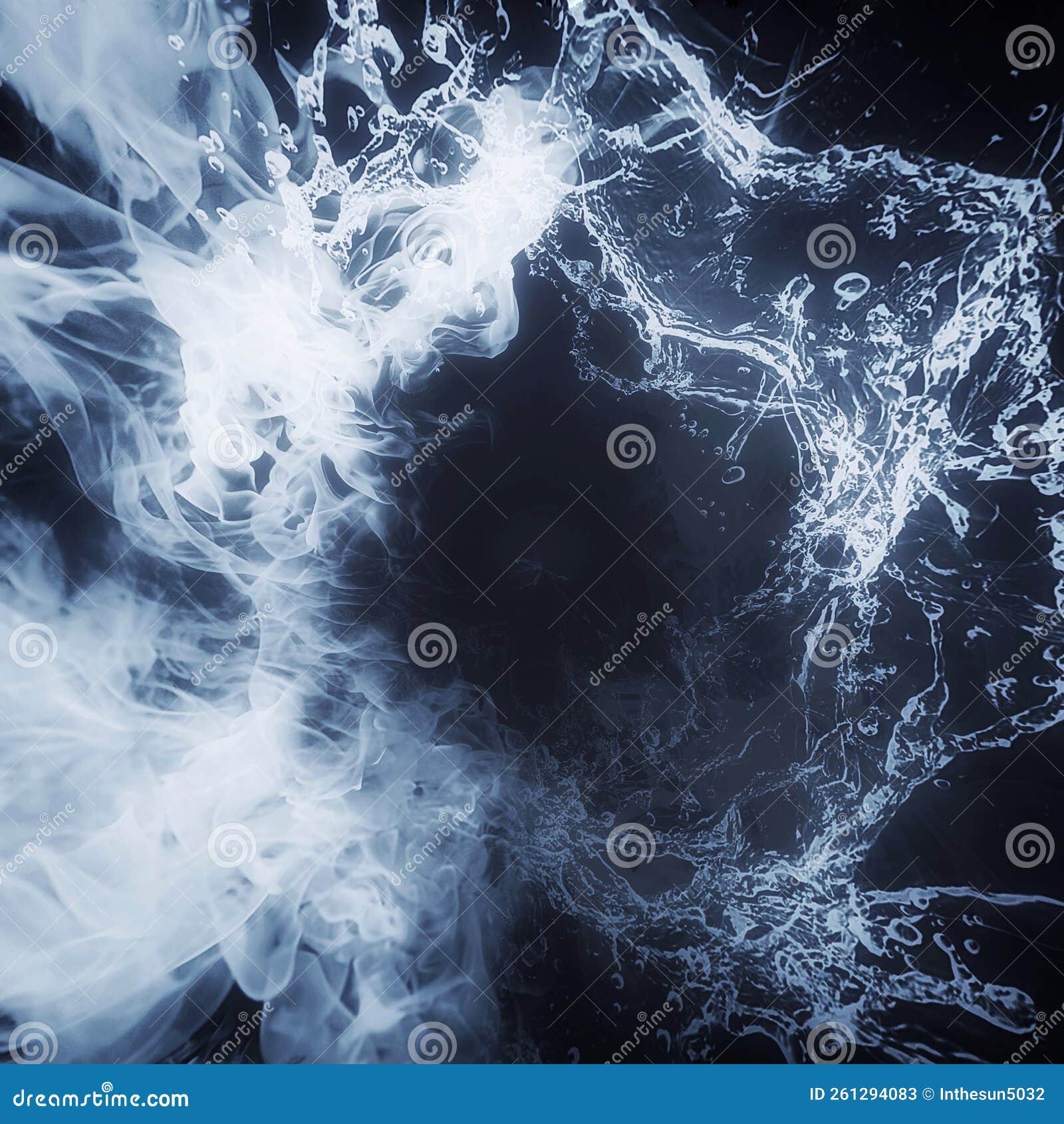 Abstract Background with Smoke and Liquid Splashes Stock Illustration ...