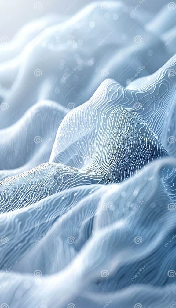 Abstract Background, Smooth Blue Wavy Pattern, Flowing Cloth Texture ...