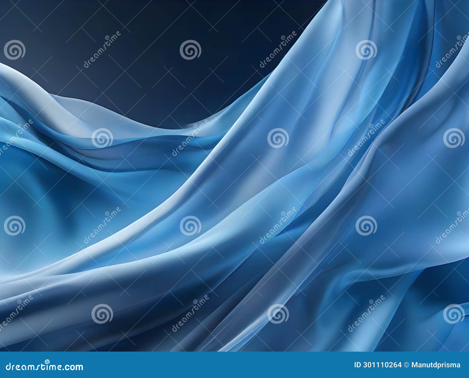 Abstract Background of Smooth Flowing Silk with Soft Wave of Light Blue ...