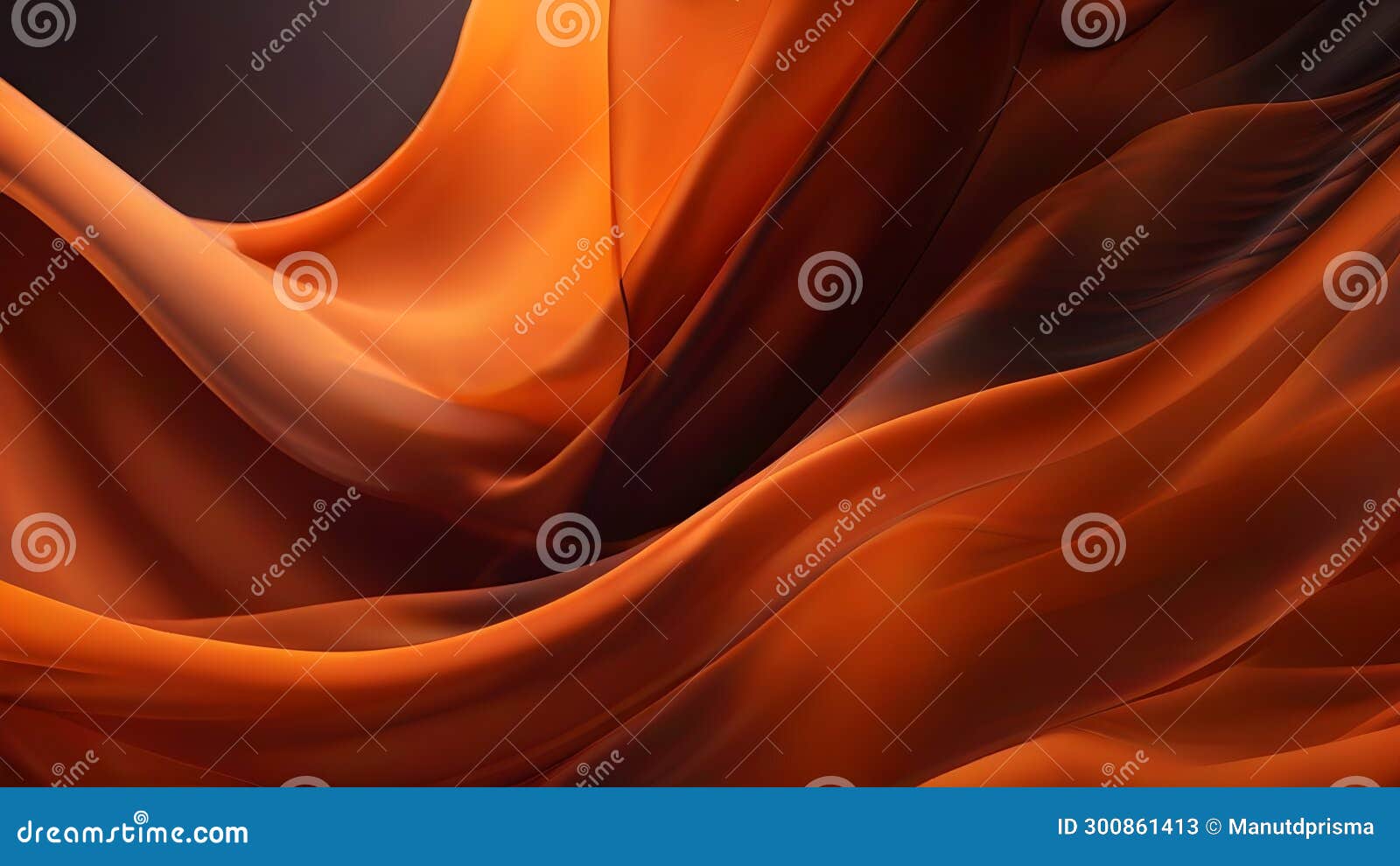 Abstract Background of Smooth Flowing Silk with Soft Wave of Orange and ...