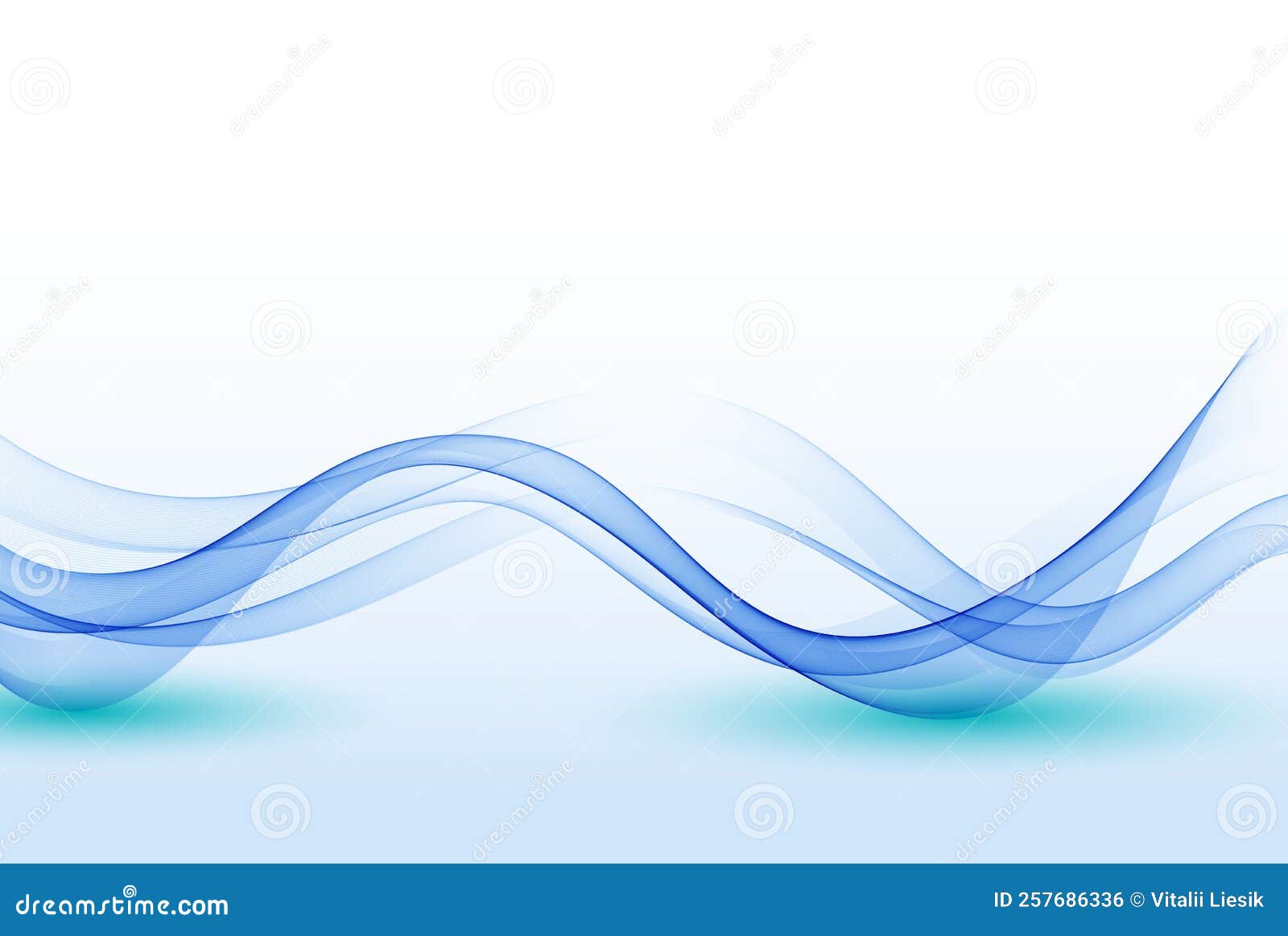 Abstract Background with Smooth Transparent Blue Wave. Wavy Lines, a ...