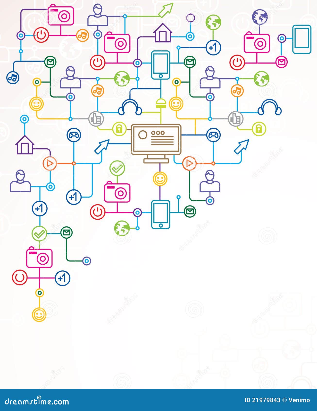Abstract Background with Social Media Icons Stock Vector - Illustration ...