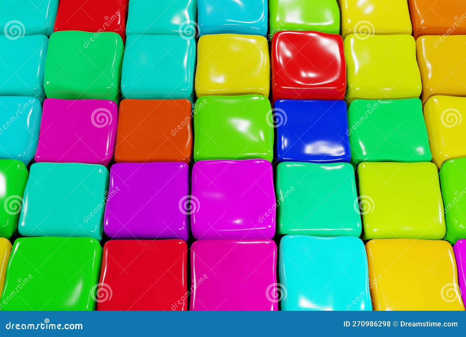 Abstract Background with Soft Colored Cubes. Jelly Colorful Cubes ...