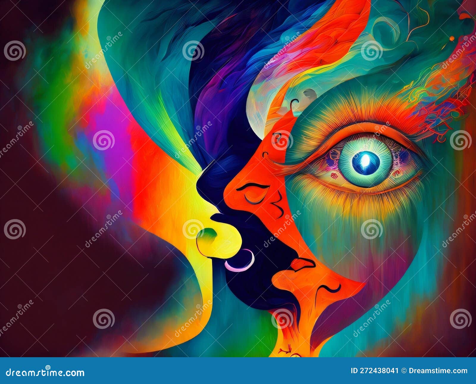 Abstract Background with Some Elements of a Human Face. Human Face ...