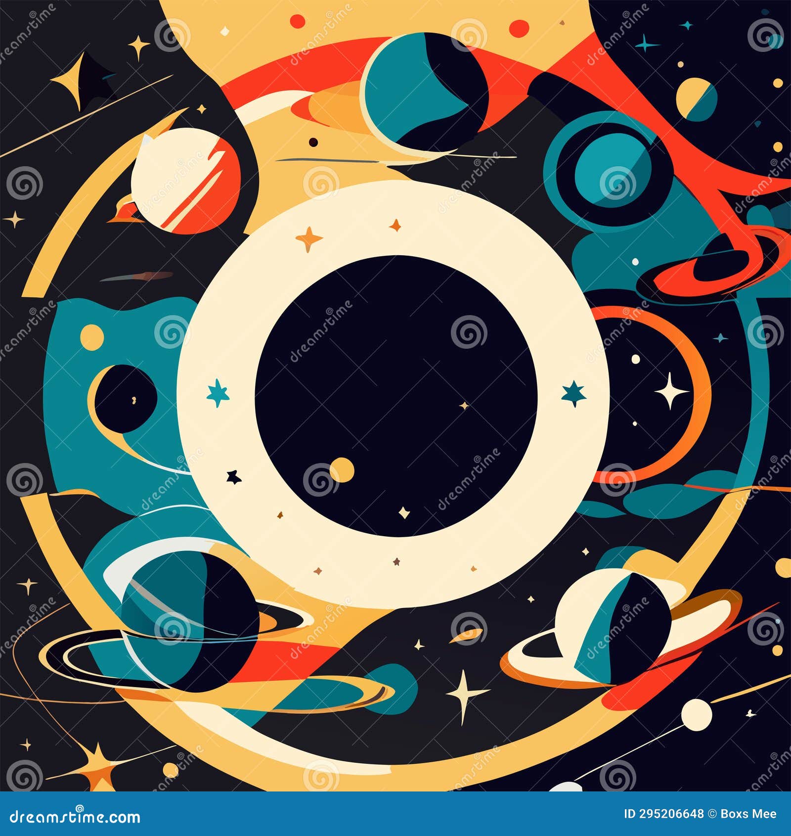 Abstract Background with Space and Planets. Vector Illustration for ...