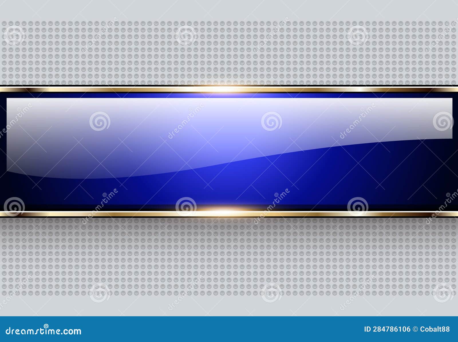 Abstract Background with a Sparkling Blue Banner on a Gray Dotted ...