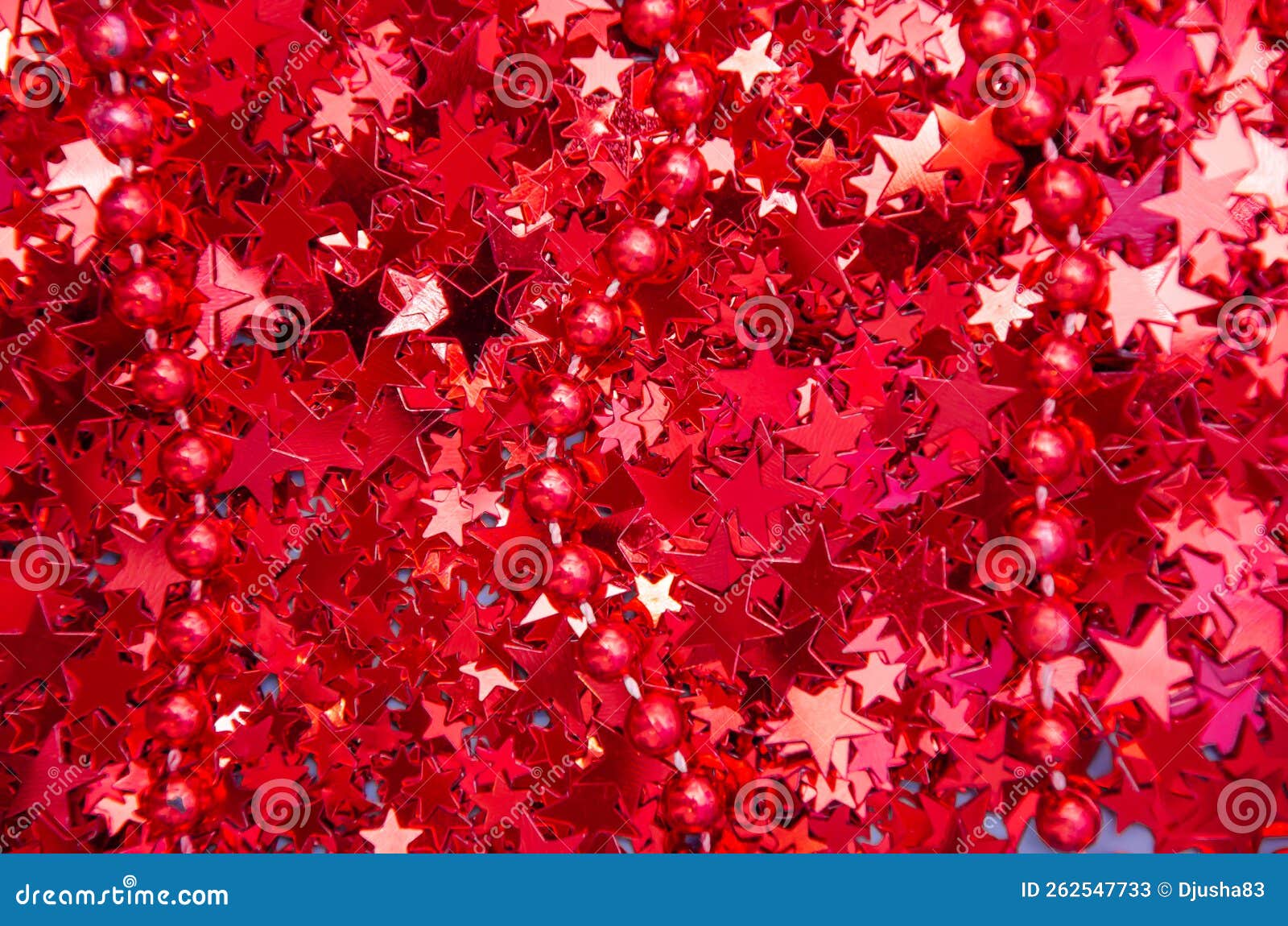 Abstract Background with Sparkling Red Confetti in Shape of Star Stock ...