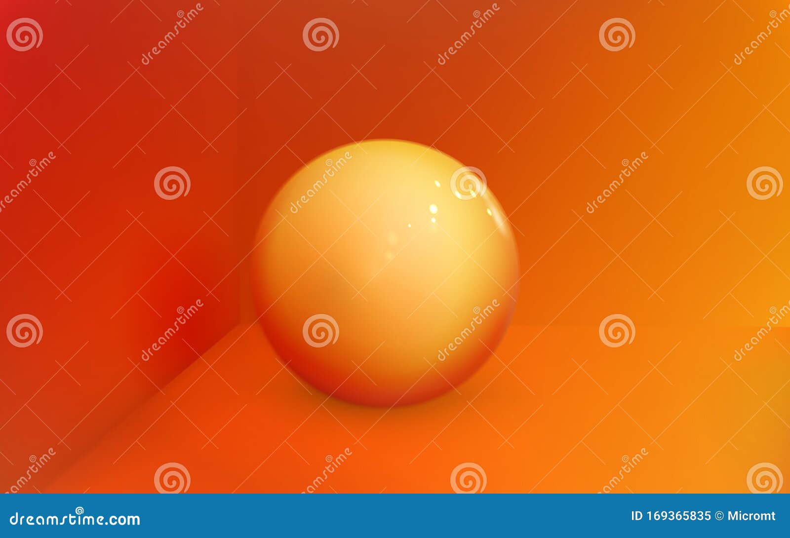 Abstract Background with Sphere Angular Minimalistic, Orange Red Ball ...