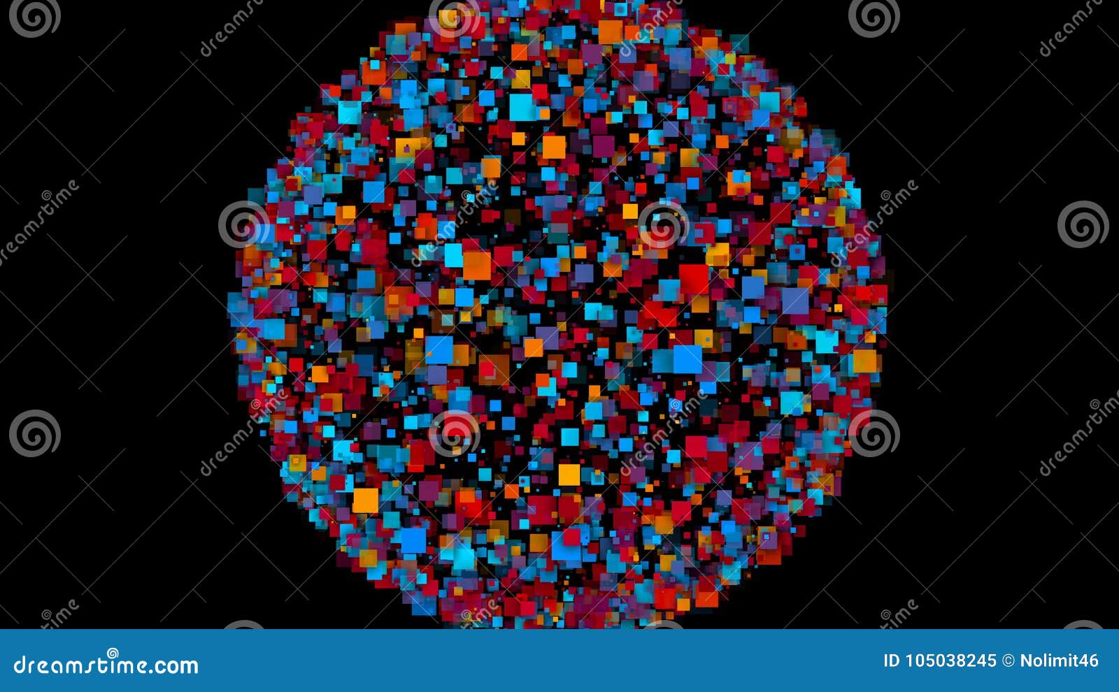 Abstract Background of a Sphere Formed by Colorful Squares. Stock Image ...