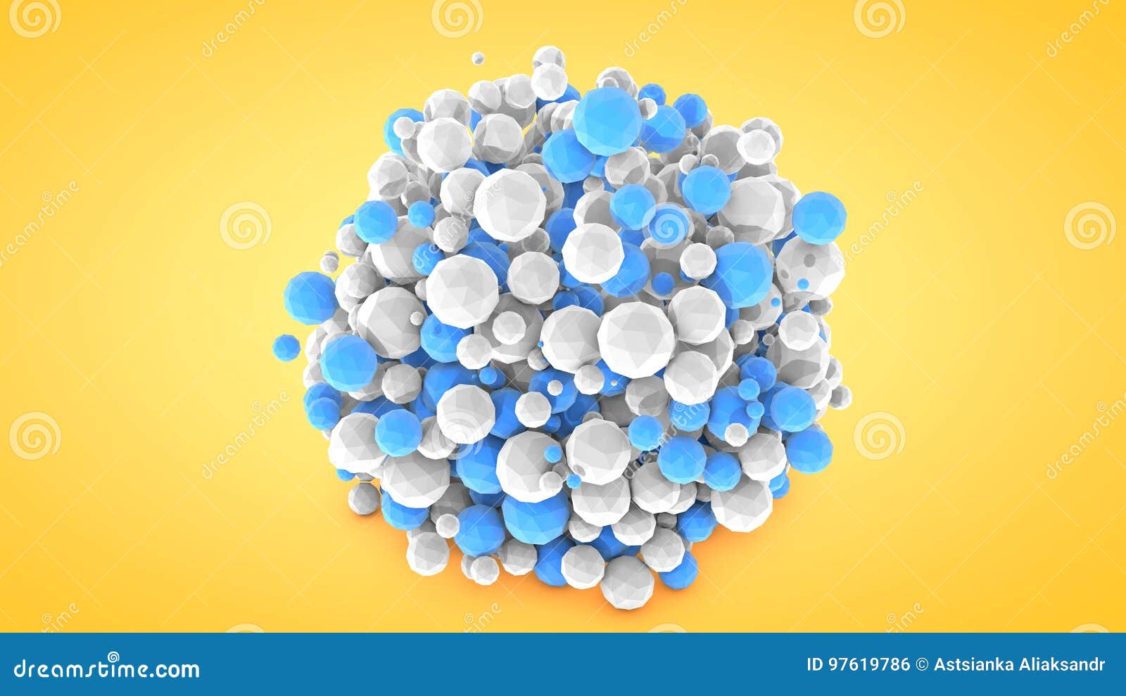 Abstract Background with Spheres, 3D Rendering, Plastic Material Stock ...