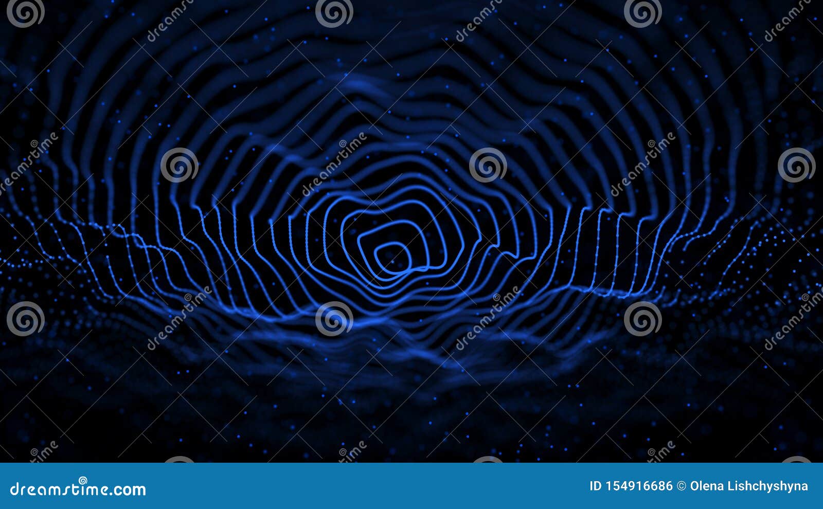 Abstract Background with Spider Web. Dynamic Wave of Particles. Big Data. 3d Rendering Stock ...