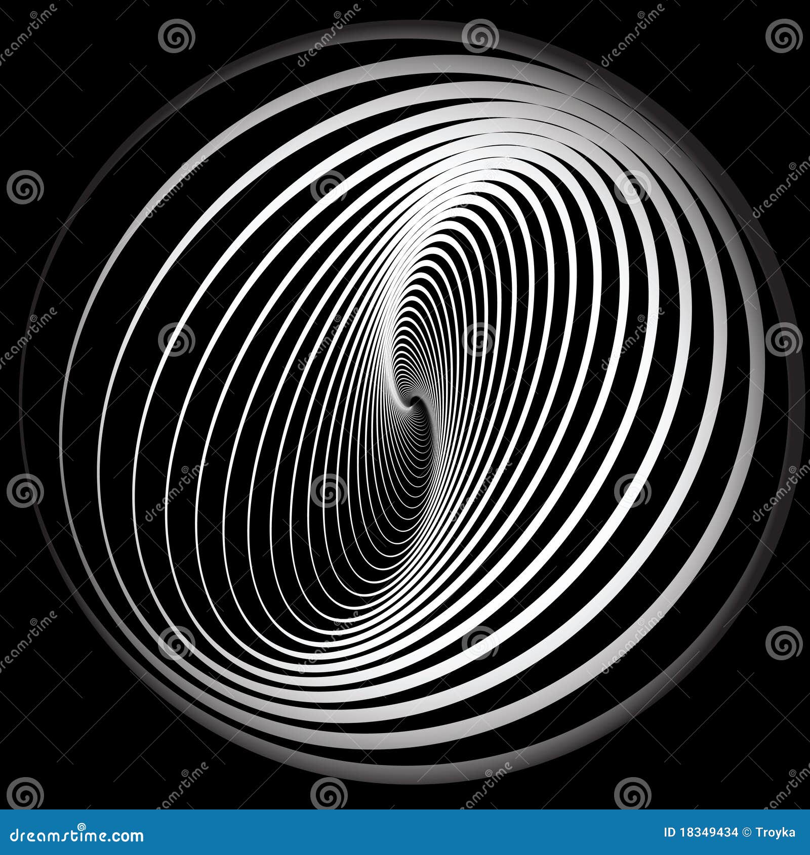 Set Of Spiral Movement Elements Isolated On White Background, Black ...