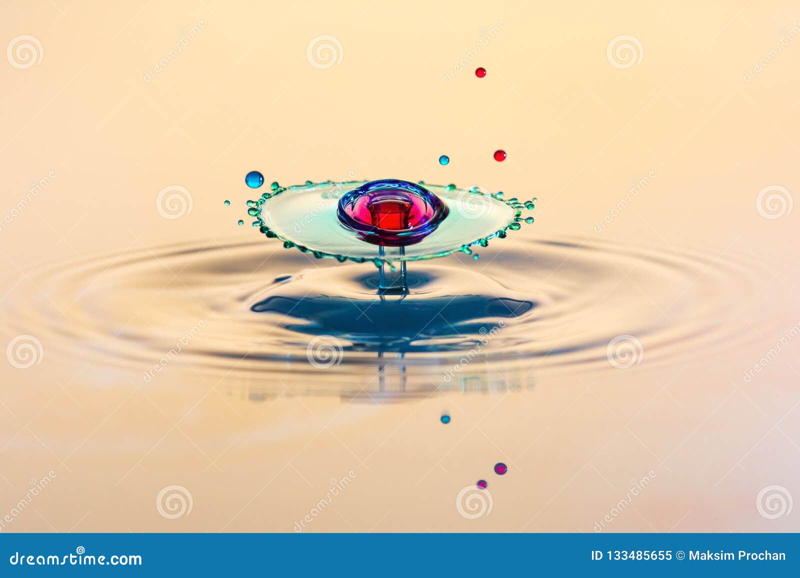 Abstract Background of Splash of Color Water, Collision of Colored ...