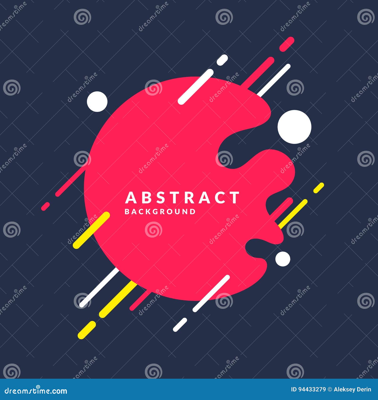 Abstract Background with a Splash, Lines and Round in a Flat Minimalist ...