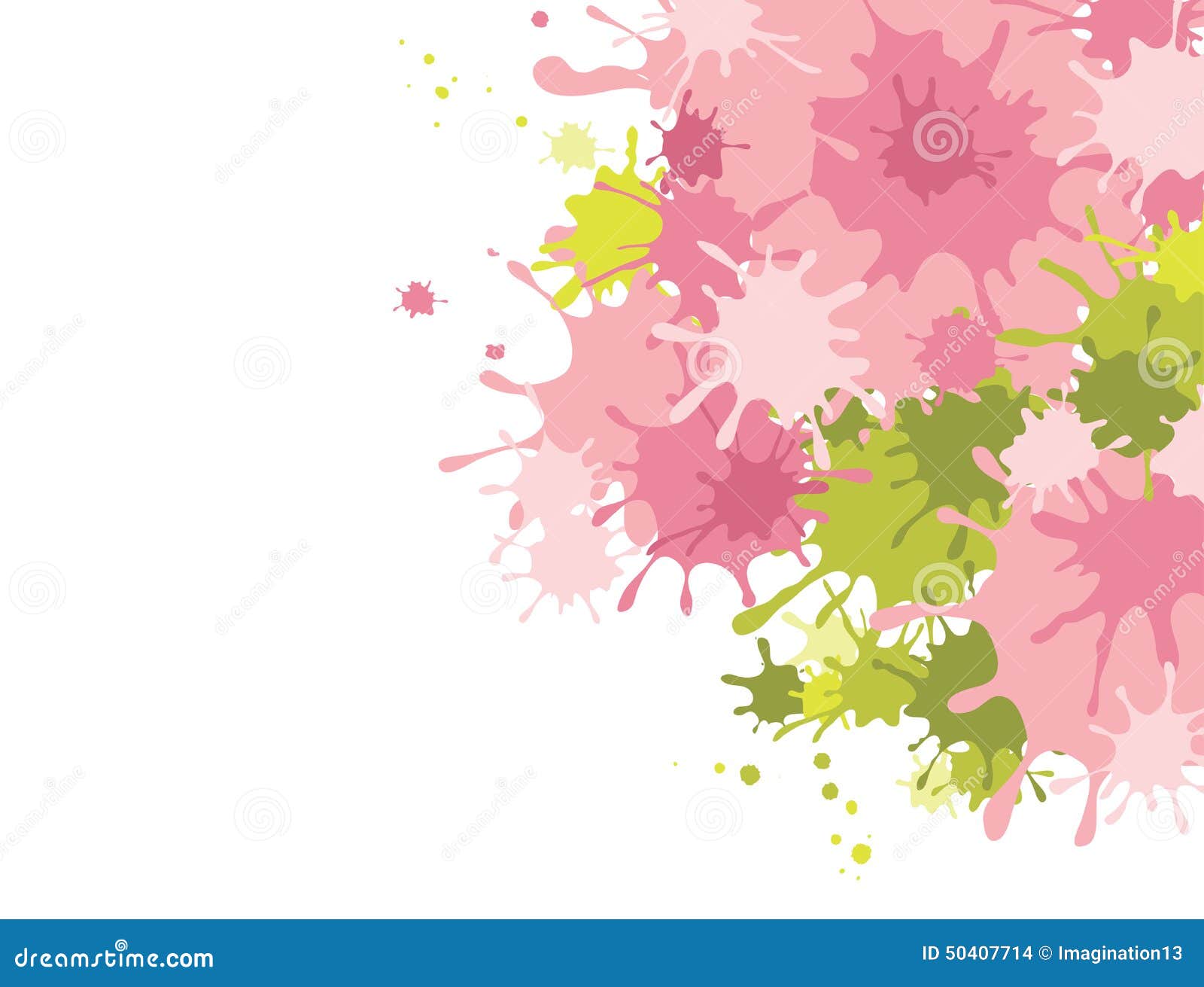 Pink Paint Splodges With Copy Space On Vibrant Blue Background Royalty ...