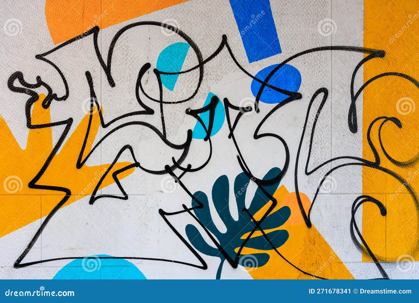 Text Art Drawing on the Walls. Unique Art Style. Colorful Backdrop ...