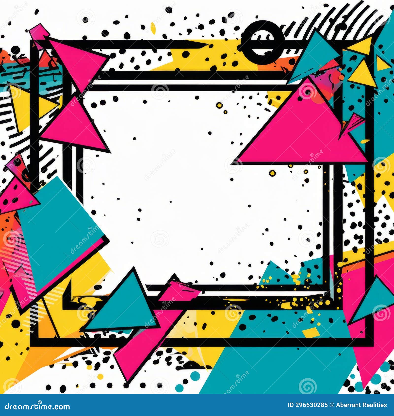 An Abstract Background with a Square Frame and Geometric Shapes Stock ...